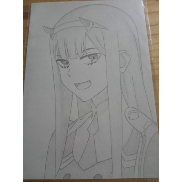 Jual Sketsa Gambar Zero Two Anime Darling In The Franxx | Shopee Indonesia