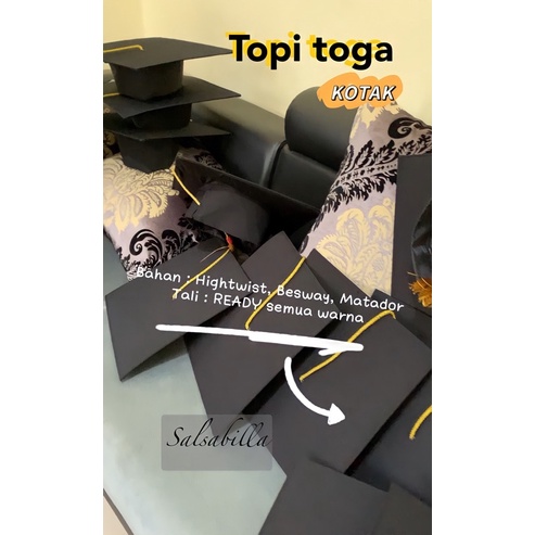 Jual [PO]Toga /topi wisuda bentuk kotak/tali ready semua warna | Shopee ...
