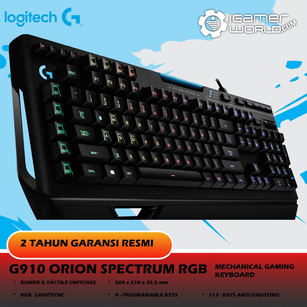 Jual Logitech G910 Orion Spectrum RGB Mechanical Gaming Keyboard ...