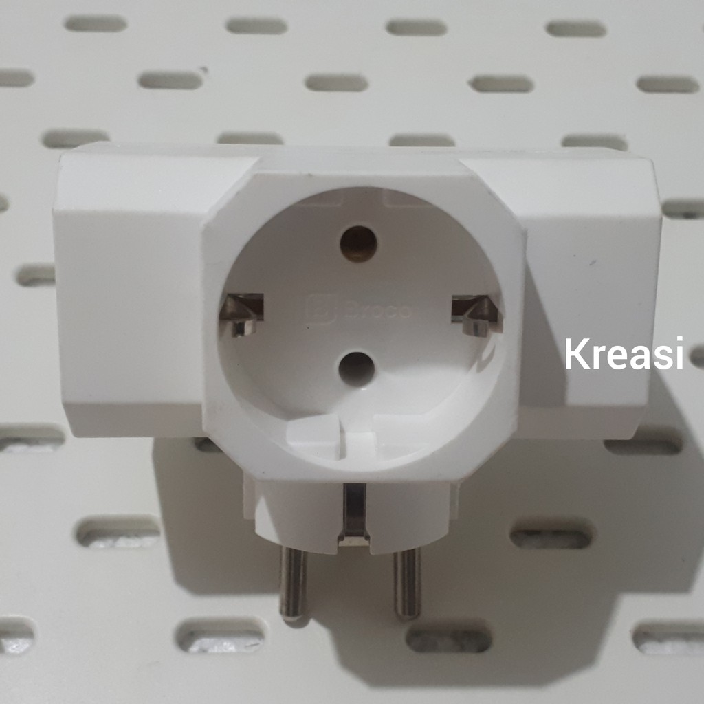 Jual STEKER T ARDE PERSEGI COLOKAN CABANG 3 LUBANG BROCO 13830 - PUTIH ...