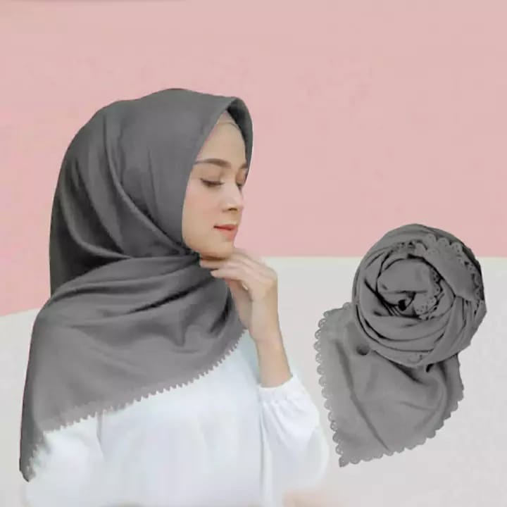 Jual Jilbab Hijab Segi Empat Voal Laser Cut | Shopee Indonesia
