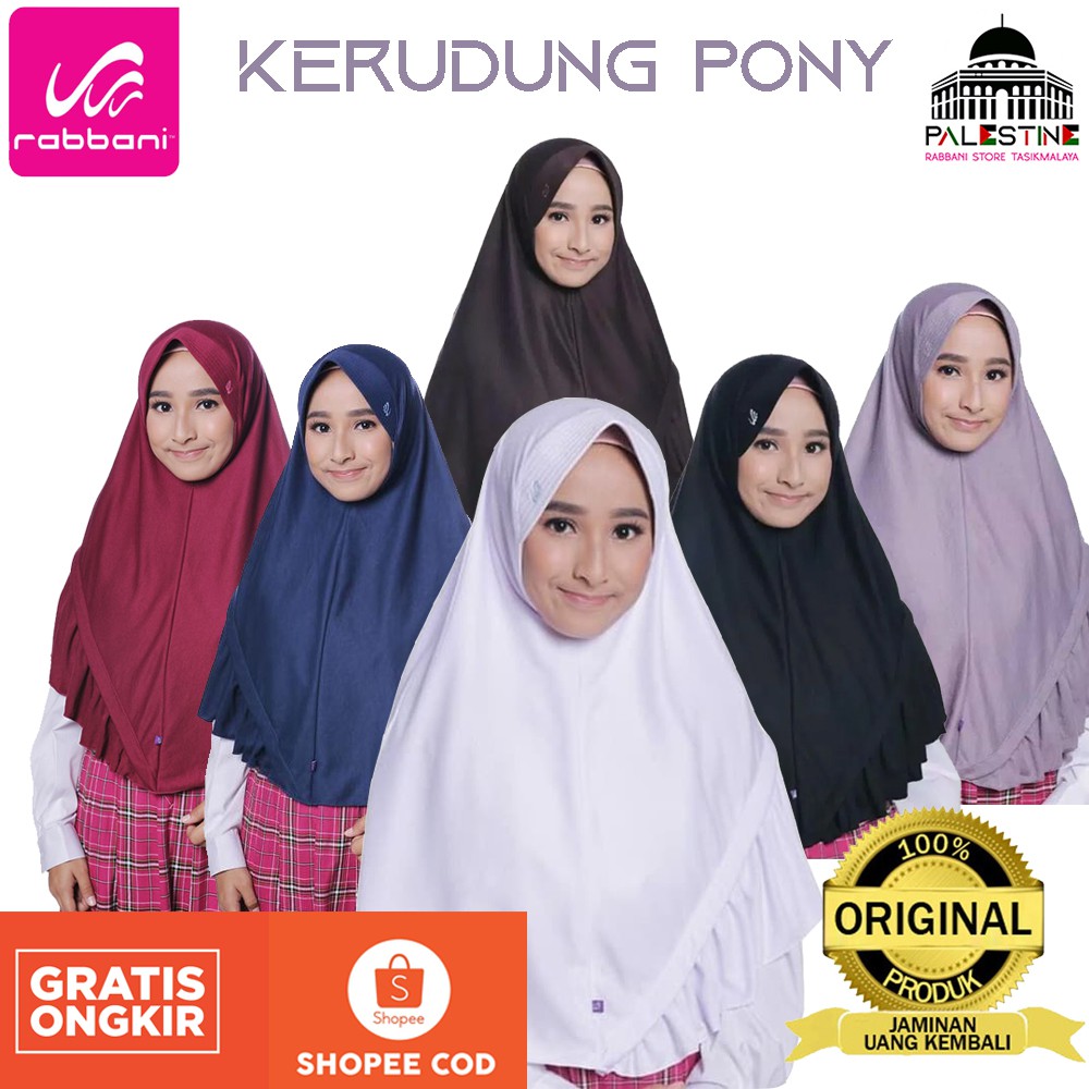 Jual KERUDUNG HIJAB JILBAB RABBANI PONY MURAH ORIGINAL / HIJAB ANAK ...