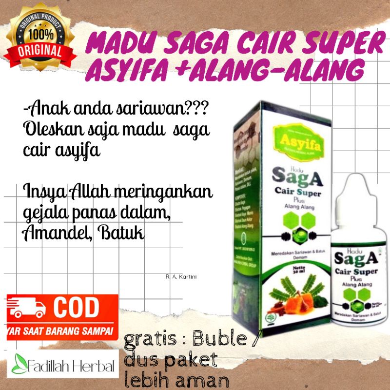 Jual Asyifa Saga Cair Obat Tetes Herbal Madu Plus Daun Saga dan Alang ...