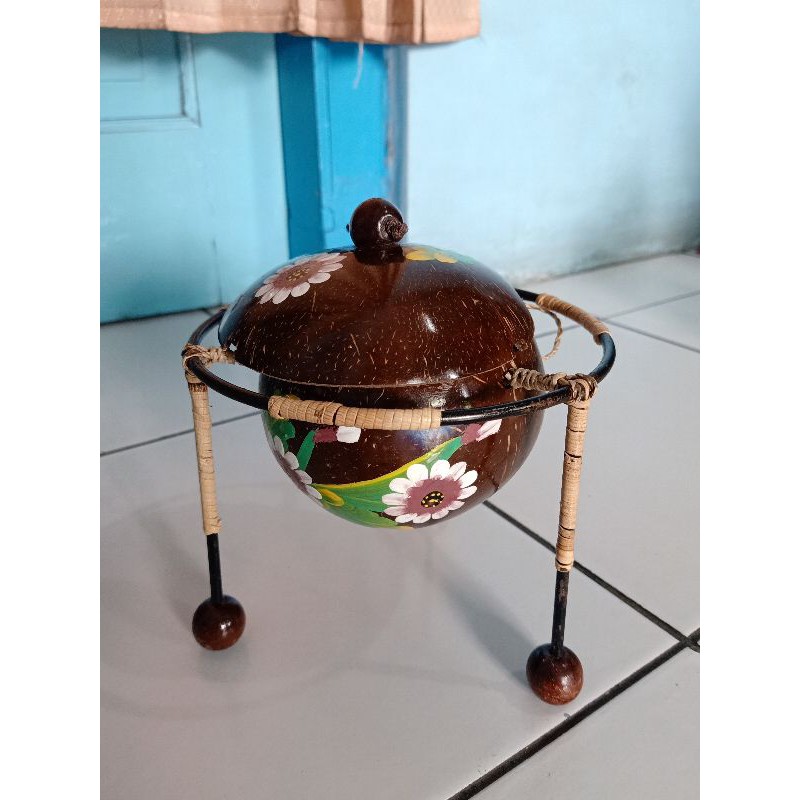 Jual Tempat Permen / Hiasan Ruang Tamu / Batok Kelapa / Tempat Permen ...