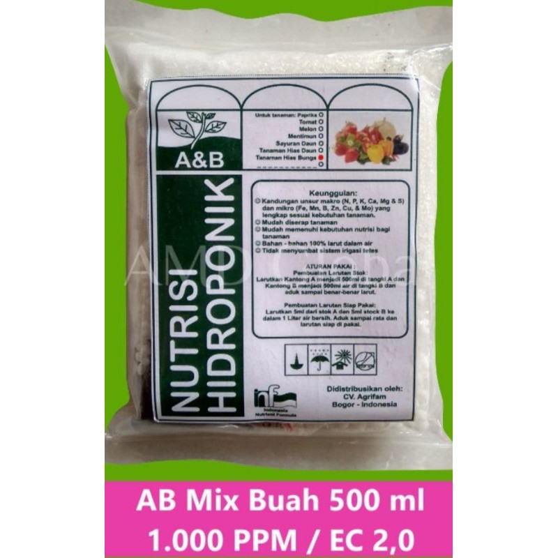 Jual Nutrisi hidroponik AB Mix Bunga pekatan 500 ml. | Shopee Indonesia