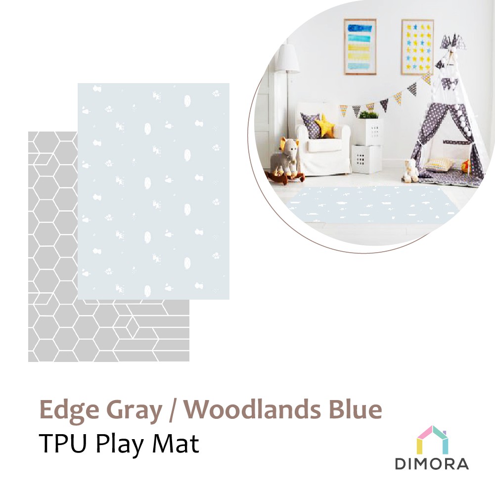 Jual Dimora TPU Play Mat Large - Edge Gray / Woodlands Blue Karpet Alas ...