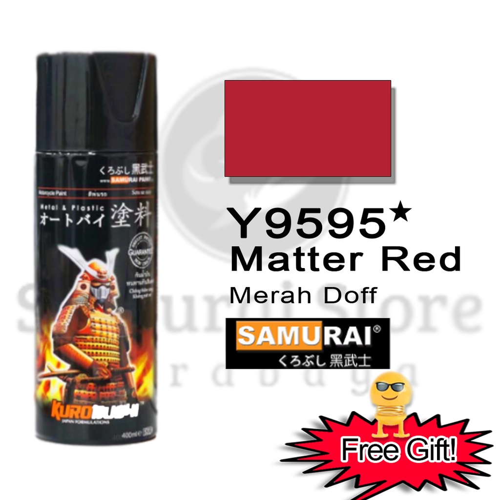 Jual Samurai Paint Matte Red Y9595 ☆ Merah Doff 400 ml - Cat Semprot Pilox Aerosol | Shopee ...