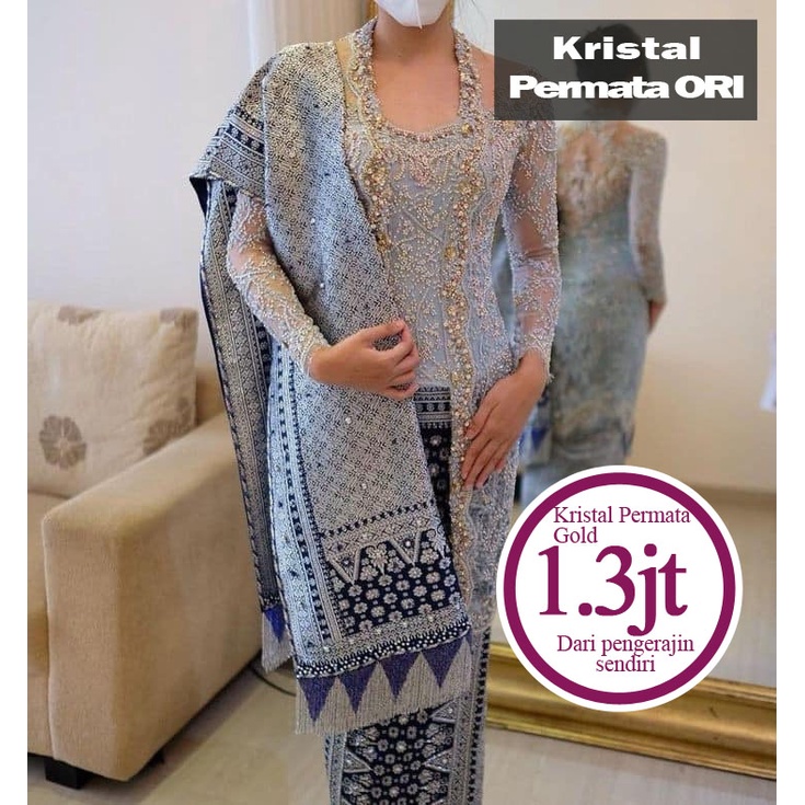 Jual [Promo] Songket Palembang Tenun Tangan | Lepus Biru Elektrik Kristal Silver Permata Berlian ...