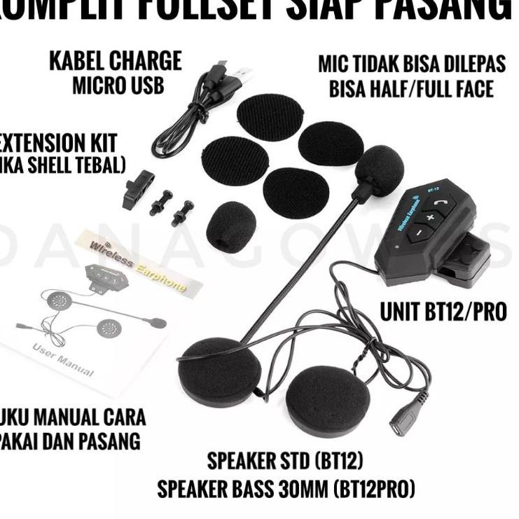 Jual Trend Produk Bulan BT12 Bluetooth Helm | BT12 Pro | BUKAN INTERCOM ...