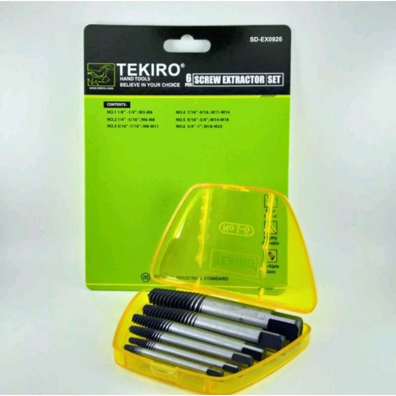 Jual TAP BALIK SET 6 PCS TEKIRO / SCREW EXTRACTOR SET 6 PCS TEKIRO ...