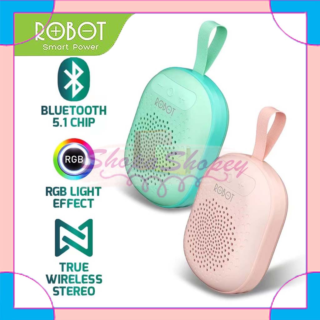 Jual TWS Speaker Bluetooth ROBOT RB20 Mini Portable Speaker With RGB Light - Garansi Resmi 1 ...