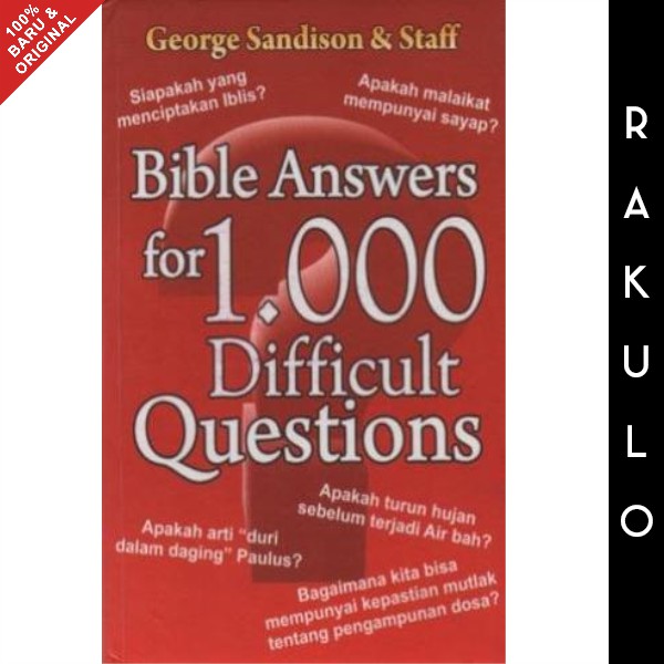 Jual Buku Bible Answers for 1000 Difficult Questions - George Sandison ...