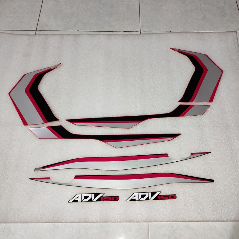 Jual Stiker stripping striping decal graphic Honda ADV 150 merah hitam ...