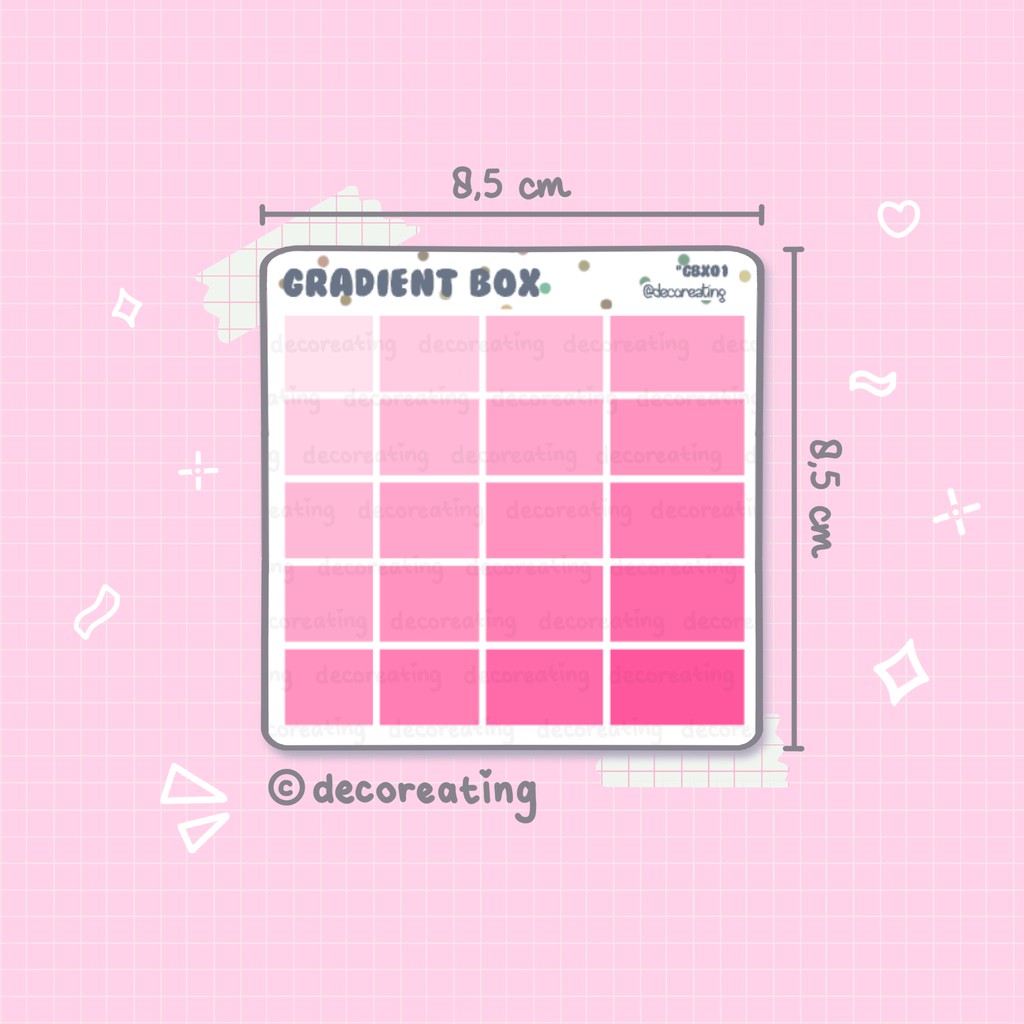 Jual Decoreating | Gradient Box Aesthetic Color Palette Sticker Sheet ...