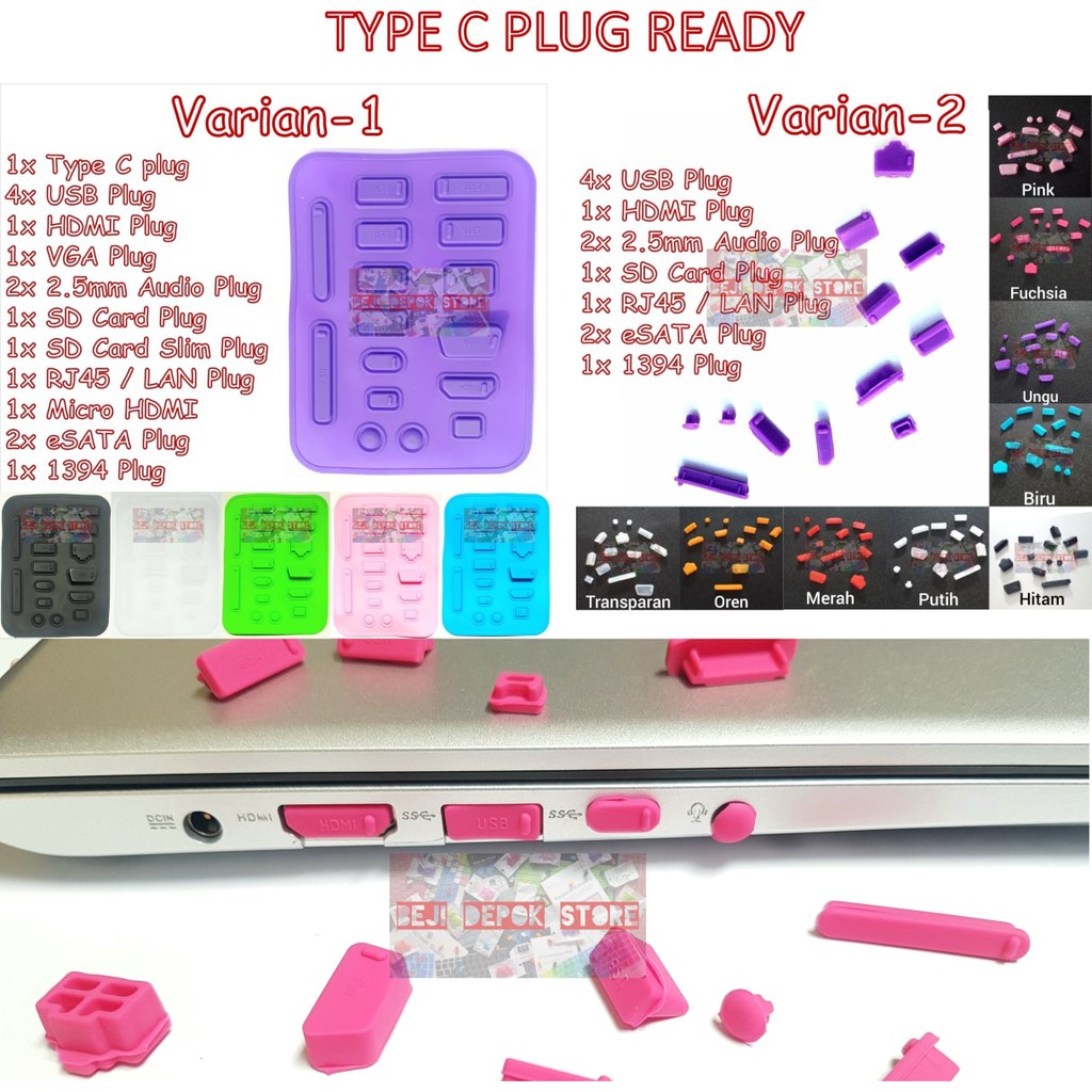 Jual Dust Plug Laptop / Penutup Port Laptop / Anti Debu Universal ...