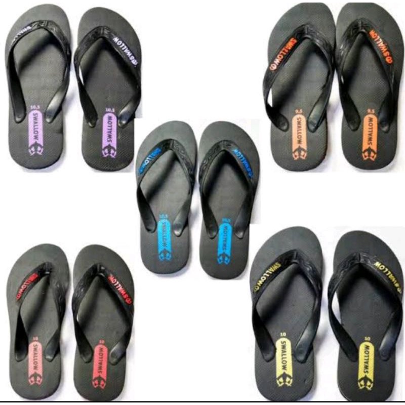 Jual sandal jepit pear swallow hitam original isi 12 pcs (satu lusin ...