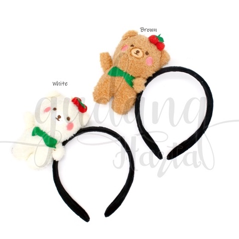 Jual Bando Hello Bear Bandana Motif Beruang Coklat Putih Unik GH 211109 ...