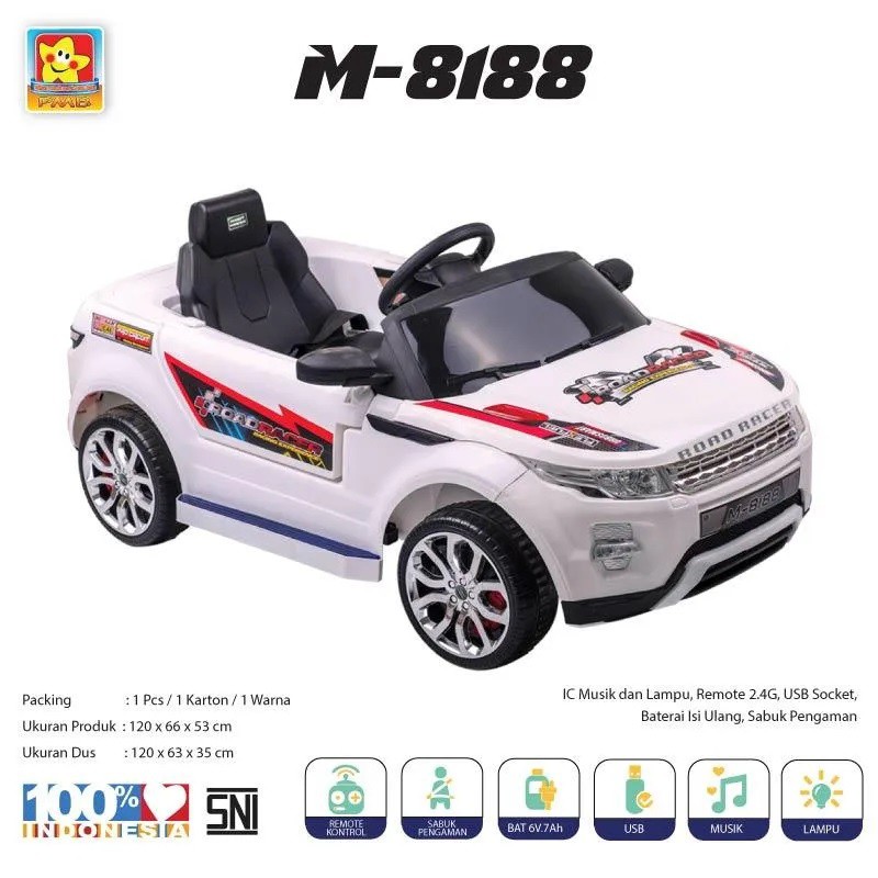 Jual Mobilan Aki Anak PMB M 8188 Road Racer Dengan Remote Control ...