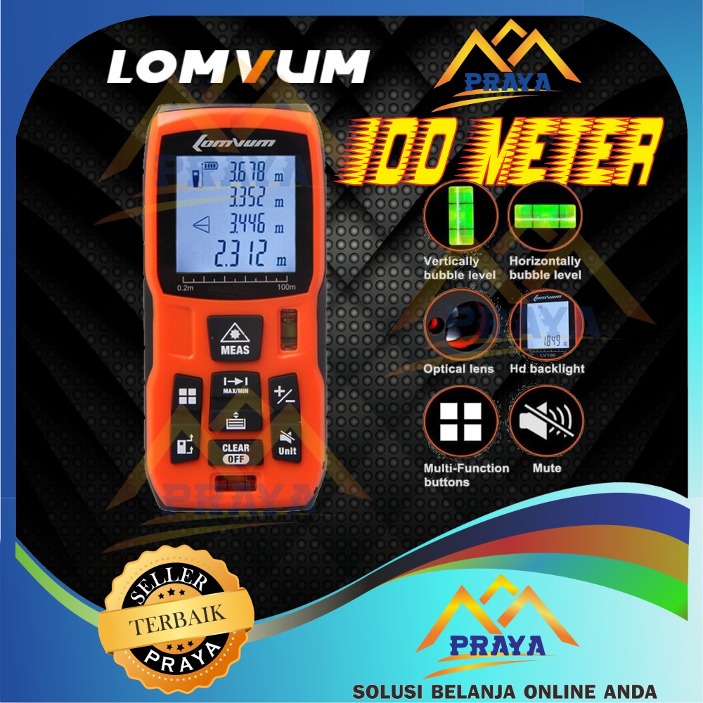 Jual 100M LOMVUM laser distance 100 meter digital Meteran laser ukur ...