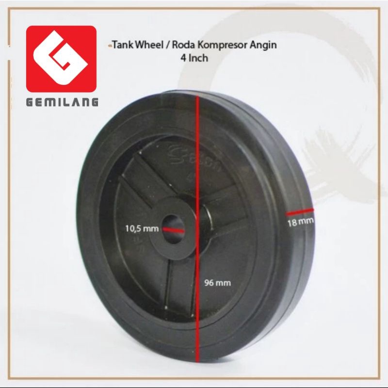 Jual Roda Kompresor ukuran 4", Tank Wheel Type 1/4 Hp | Shopee Indonesia