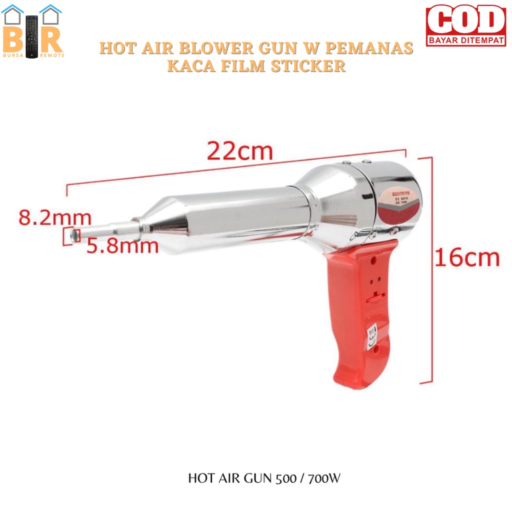 Jual Heat Air Blower Gun 50O-700 Wat Pemangkas Kaca Film Sticker ...