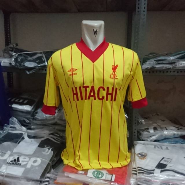 Jual Jersey Retro A3 AAA Liverpool Away kuning hitachi | Shopee Indonesia