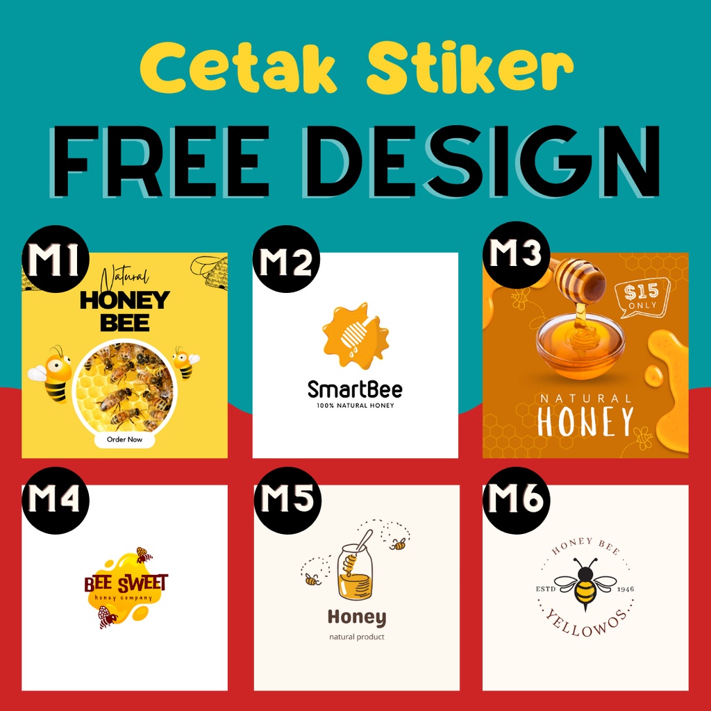 Jual Cetak Stiker Madu, Label Madu, Stiker Label Produk, Stiker Makanan ...