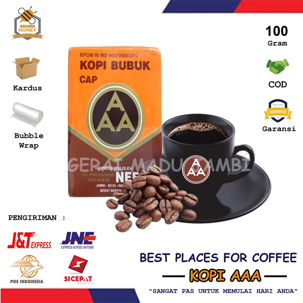 Jual KOPI HITAM BUBUK CAP AAA 100 GRAM OLEH OLEH KHAS JAMBI | Shopee ...