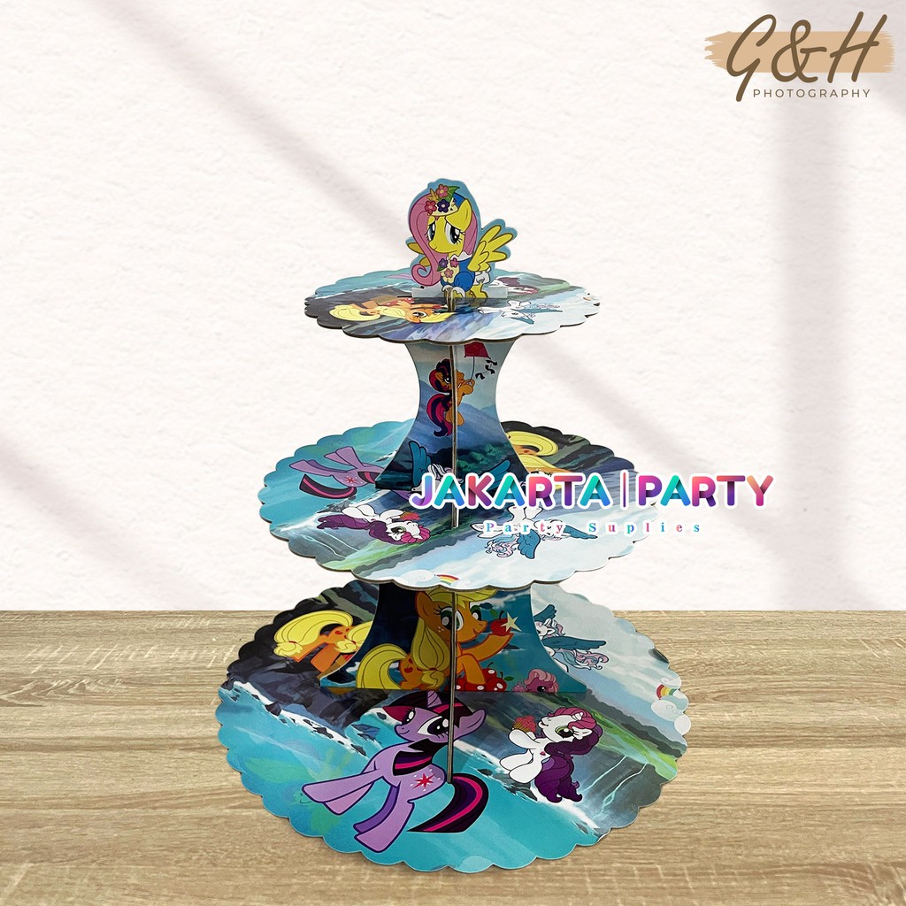 Jual Stand Cake My Little Pony / Stand Cup Cake 3 Tier / Cup Cake ...
