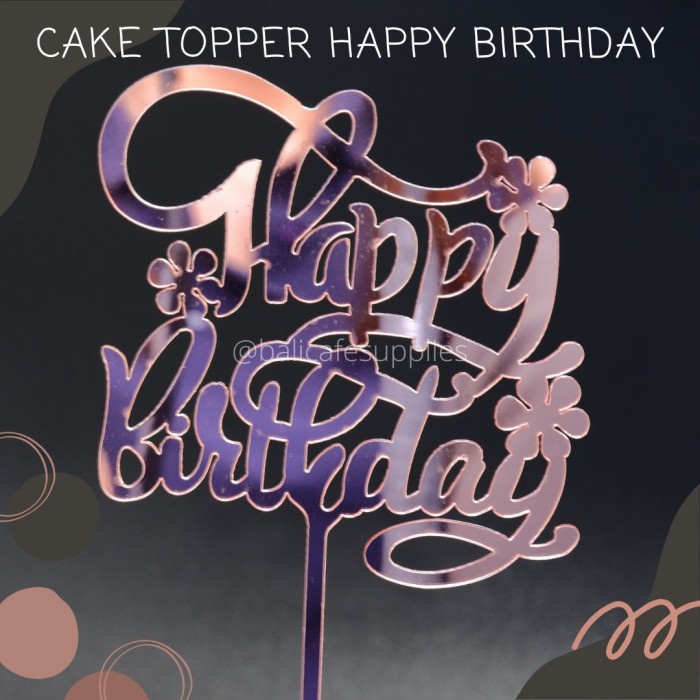 Jual Cake Topper Happy Birthday Varian Bunga - Topper Ulang Tahun ...