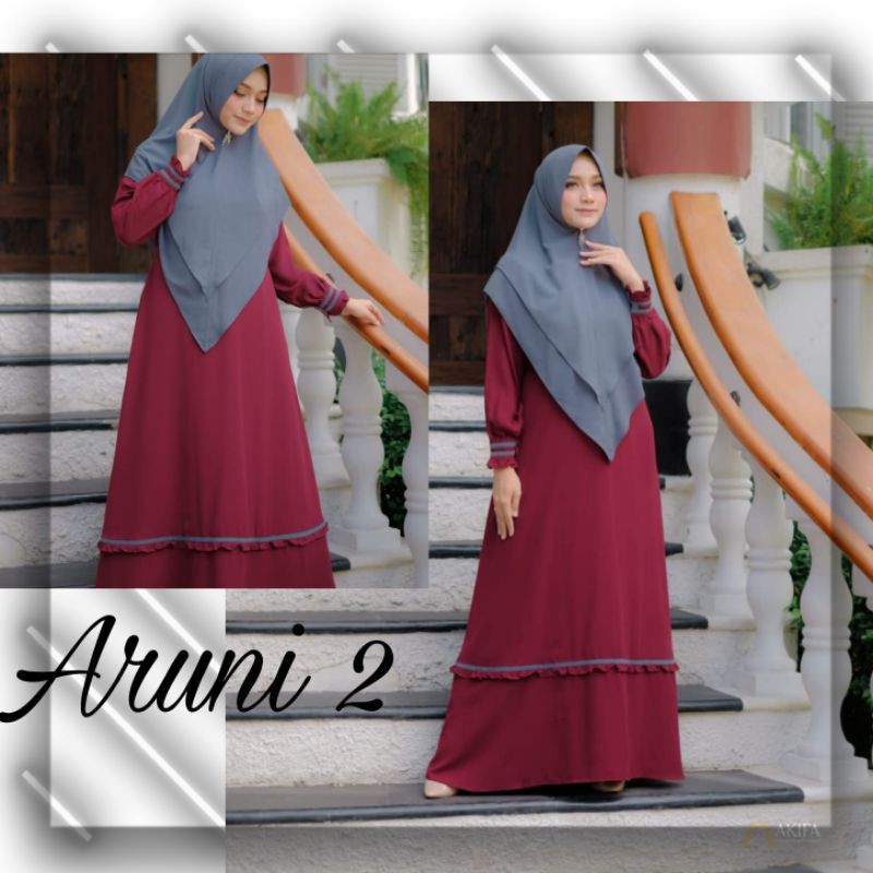 Jual Gamis Dewasa AKIFA Set Khimar Syari Dress ARUNI Murah Arrafi ...