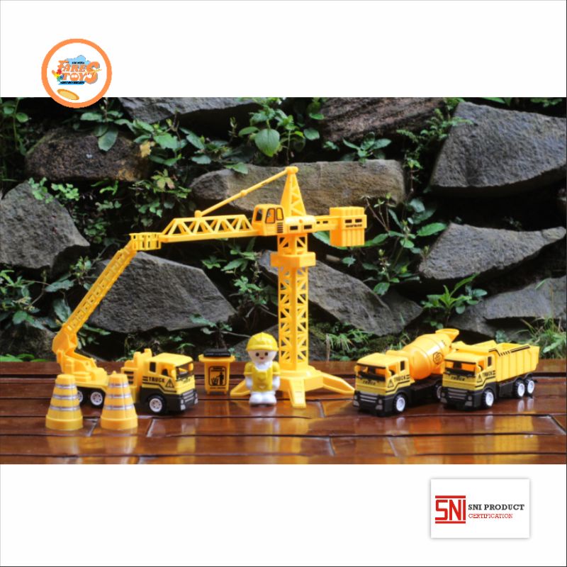 Jual Mobil Truk kontruksi miniatur bangunan proyek MT 21 FULL SET ...