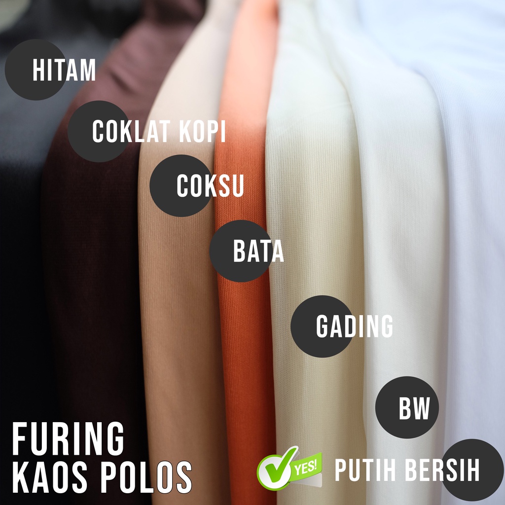 Jual KAIN FURING KAOS POLOS PREMIUM / GRADE A (per 0,5m) bahan dalaman ...