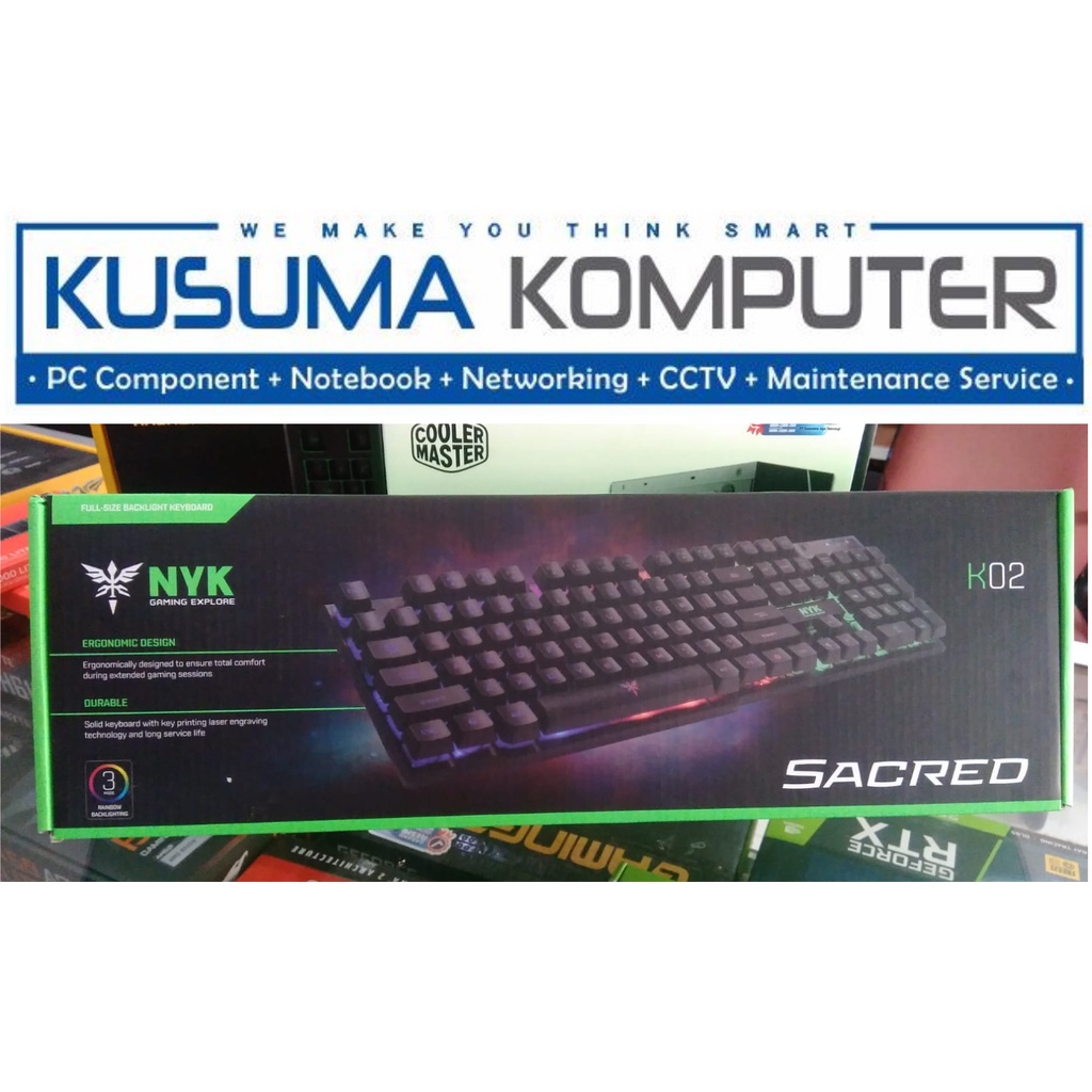 Jual NYK Keyboard Gaming K-02 K02 Rainbow Membrane | Shopee Indonesia