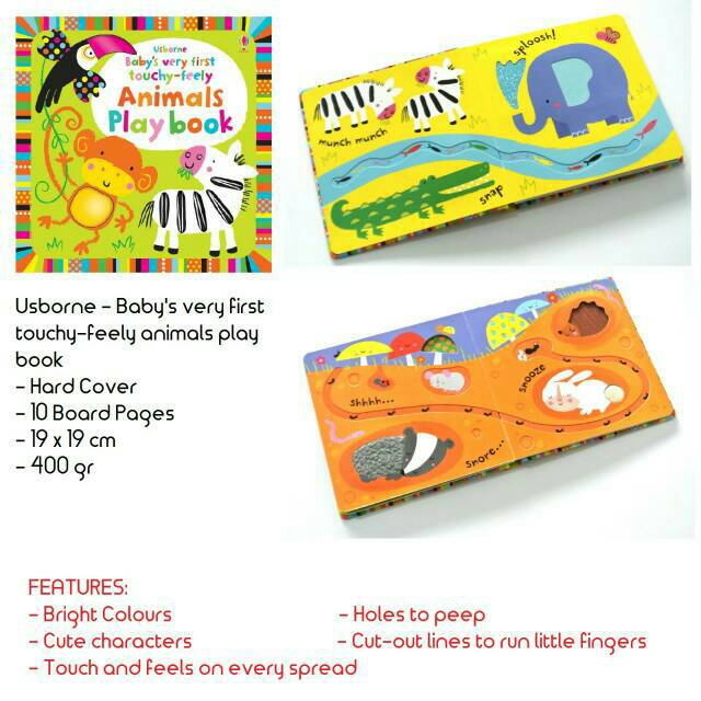 Jual USBORNE BABY'S VERY FIRST TOUCHY FEELY animals farm playbook ...