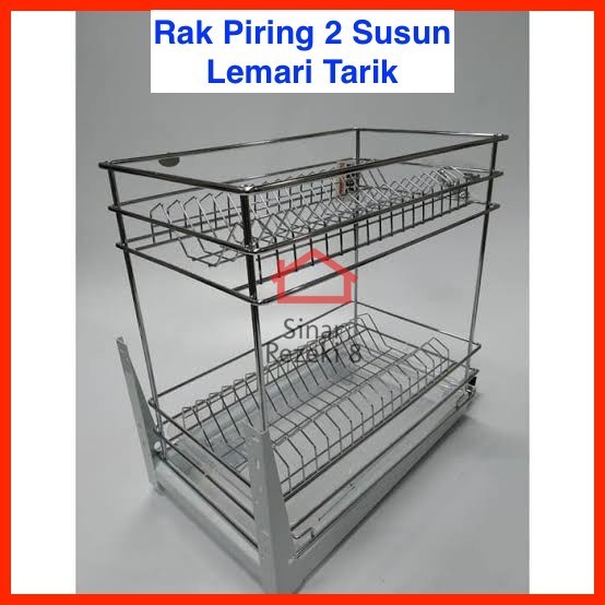 Jual Rak Piring 2 Susun Lemari Tarik Taco HW - 023i / Dapur Dalam ...