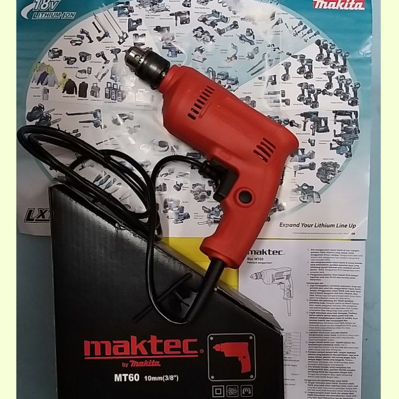Jual BOR MESIN BESI/BETON/KAYU 10MM MERK MAKTEC MT60ASLI BY MAKITA ...