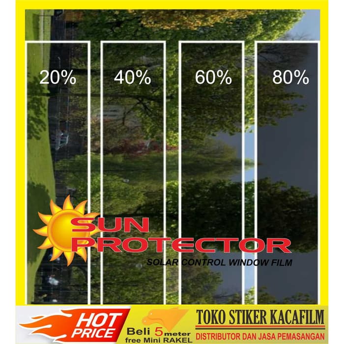 Jual Kaca Film Jendela Rumah Kaca Film Mobil Riben Hitam Tolak Panas Kegelapan 80% 60% 40% ...
