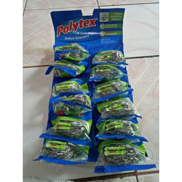 Jual Polytex Sabut Spon Stainless kawat Cuci Piring Ecer 1 pcs atau 4 ...