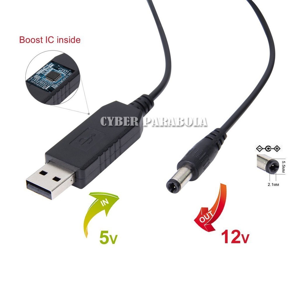 Jual Kabel USB DC step up 5 volt to 12 volt | Shopee Indonesia