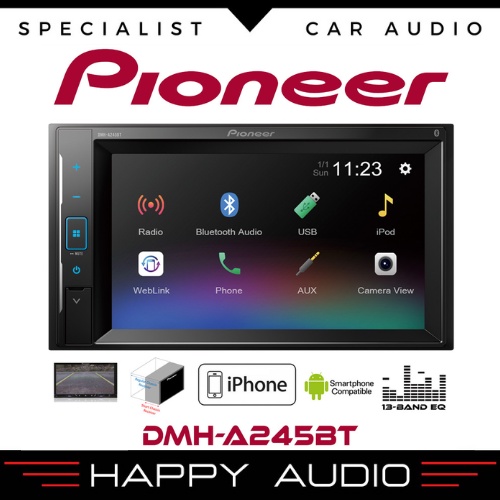 Jual NEW Head Unit Double Din PIONEER DMH-A245BT Bluetooth Mirroring Mobil | Shopee Indonesia