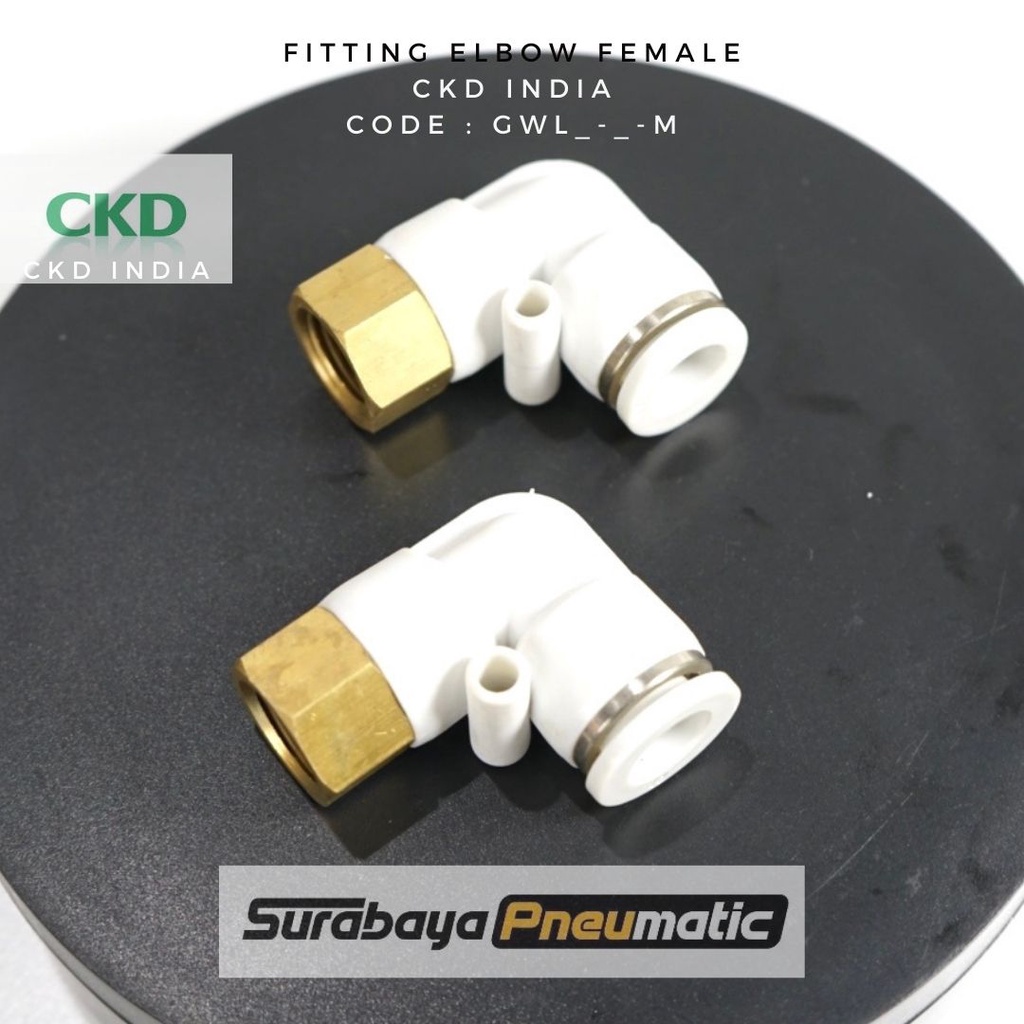 Jual CKD INDIA - GWL6-15-M/I (OD6mm,Drat1/2) Fitting Elbow Drat Female PLF | Shopee Indonesia