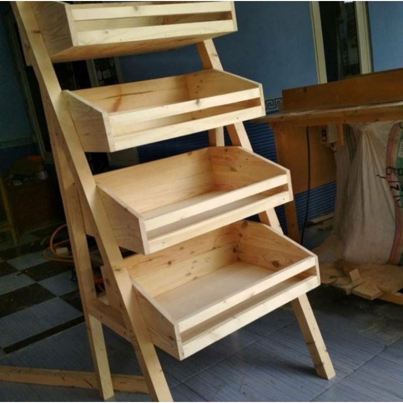 Jual RAK DISPLAY KAYU 4 SUSUN | Shopee Indonesia