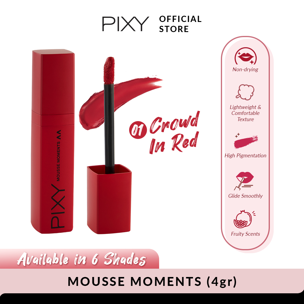 Jual Pixy Mousse Moments 01 Crowd In Red | Shopee Indonesia