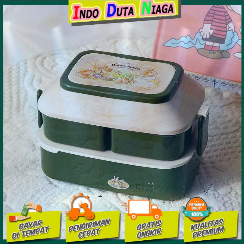 Jual Debi Rabbit Kotak Makan 2 Layer Healthy Bento Lunch Box 850ml ...