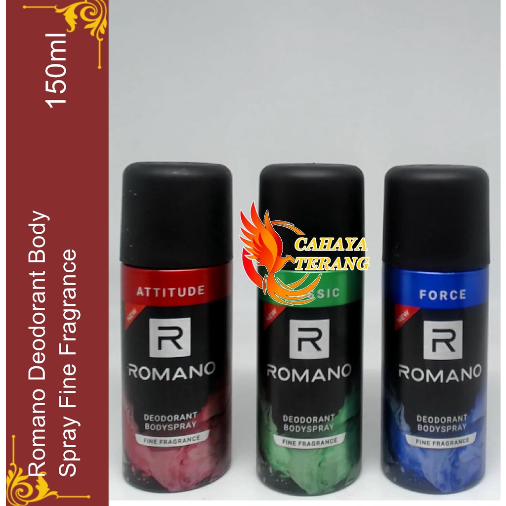Jual Romano Deodorant Body Spray Fine Fragrance 150 ml | Shopee Indonesia