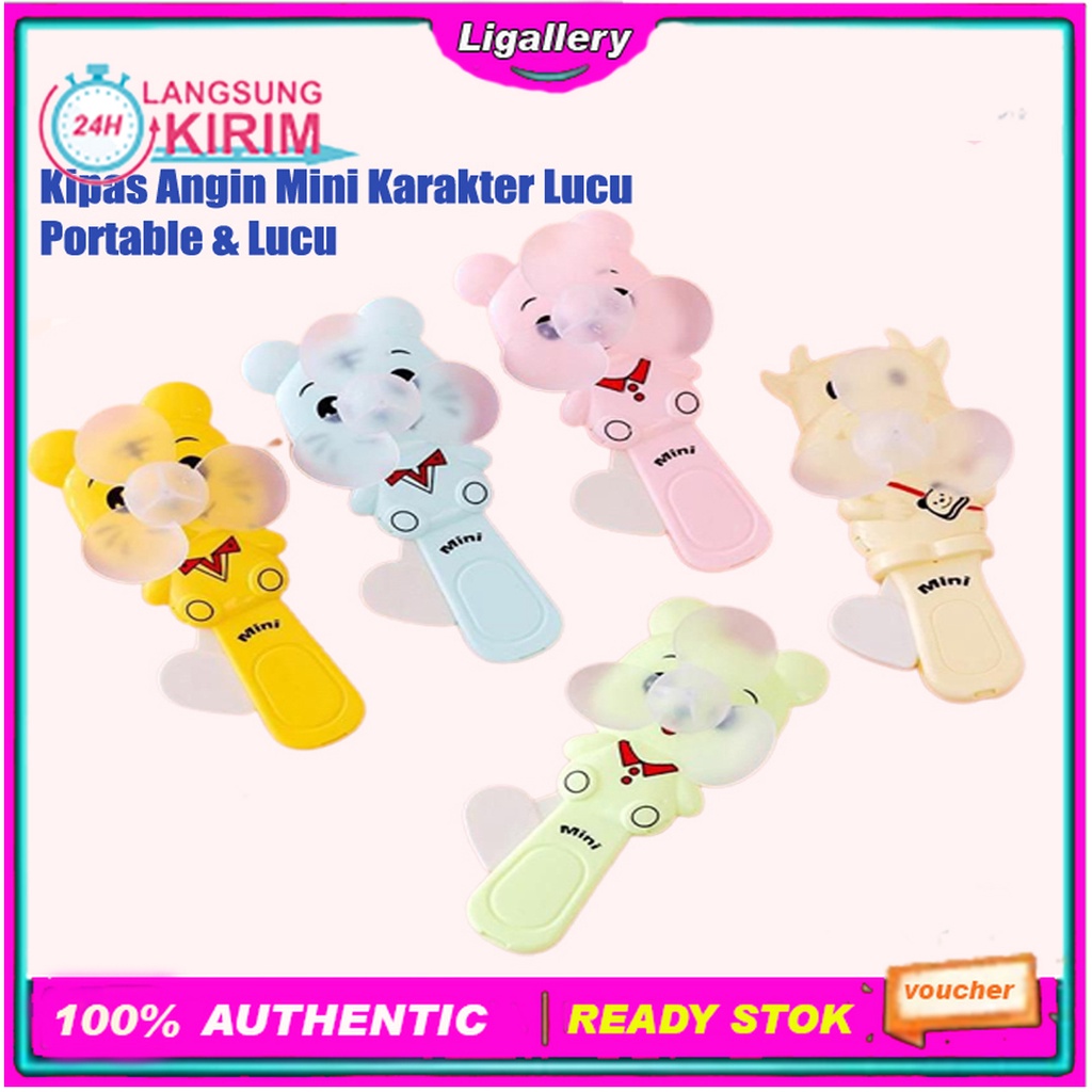 Jual [BISA COD] Kipas Angin Mini Tangan Manual Karakter Mini Fan Manual ...