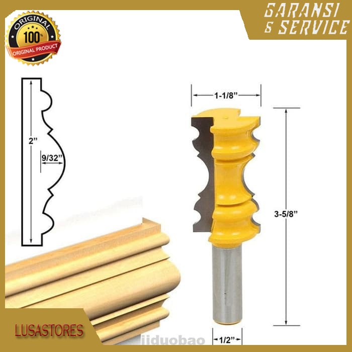 Jual MATA ROUTER TRIMMER PROFIL MOULDING LIS KAYU WOODWORKING 1/2 SHANK ...