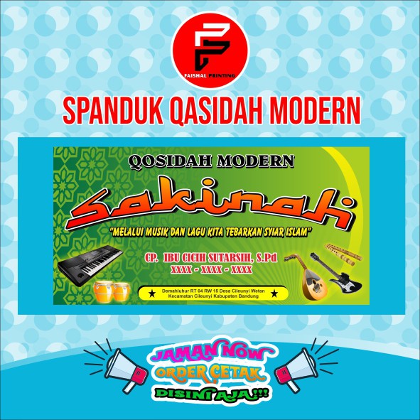 Jual banner/spanduk/backdrop grup qasidah modern ukuran 2 x 1 meter ...