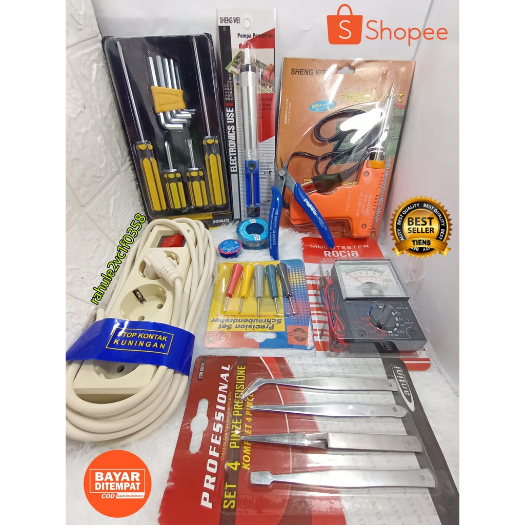Jual PROMO Paket Solder Tembak 20-200W / sedotan timah / set obeng ...